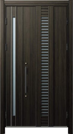 ドアリモ玄関ドアD30 D4仕様 C11T通風 木目色 親子 手動錠（ストレート/クラシックハンドル）｜YKKAP｜カインズリフォーム