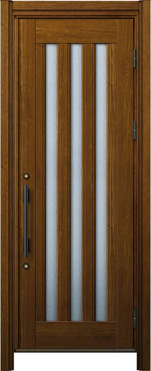 ドアリモ玄関ドアD30 アルミ仕様 S05木目色 片開き 手動錠（ストレート/クラシックハンドル）｜YKKAP｜カインズリフォーム