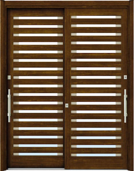 ドアリモ玄関引戸2枚建 複層ガラス仕様 現代和風C09 木目色 ランマ無（外側バーハンドル）｜YKKAP｜カインズリフォーム