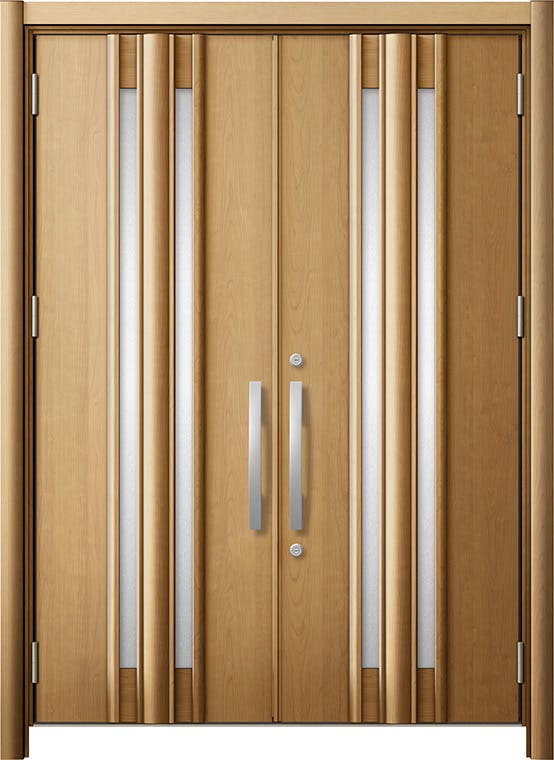 リシェントドア3 断熱K4仕様 G15型 木目色 両開き ランマ無し｜LIXIL｜カインズリフォーム