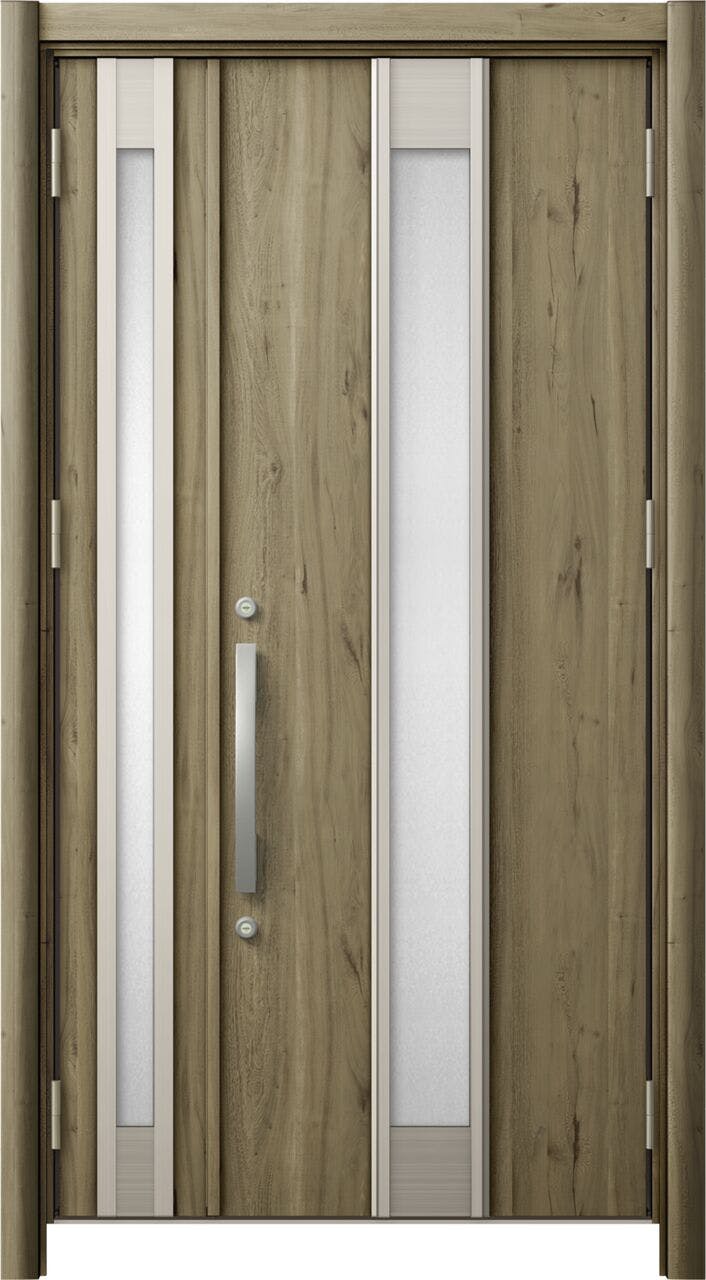 リシェントドア3 断熱K4仕様 M77型 アルミ色 親子（採光有り） ランマ無し｜LIXIL｜カインズリフォーム