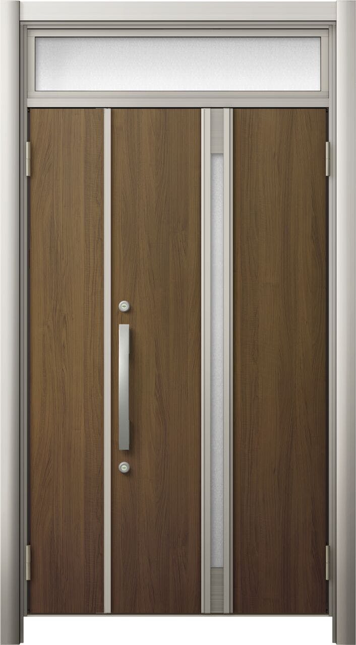 リシェントドア3 断熱K4仕様 M79型 アルミ色 親子（採光なし） ランマ有り｜LIXIL｜カインズリフォーム