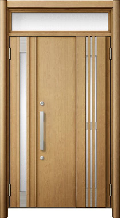 リシェントドア3 断熱K4仕様 M83型 採風タイプ 木目色 親子（採光有り） ランマ有り｜LIXIL｜カインズリフォーム